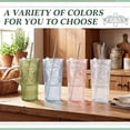 4-Pack 20oz Vintage Ribbed Floral Plastic Tumblers with Lids & Straws ...