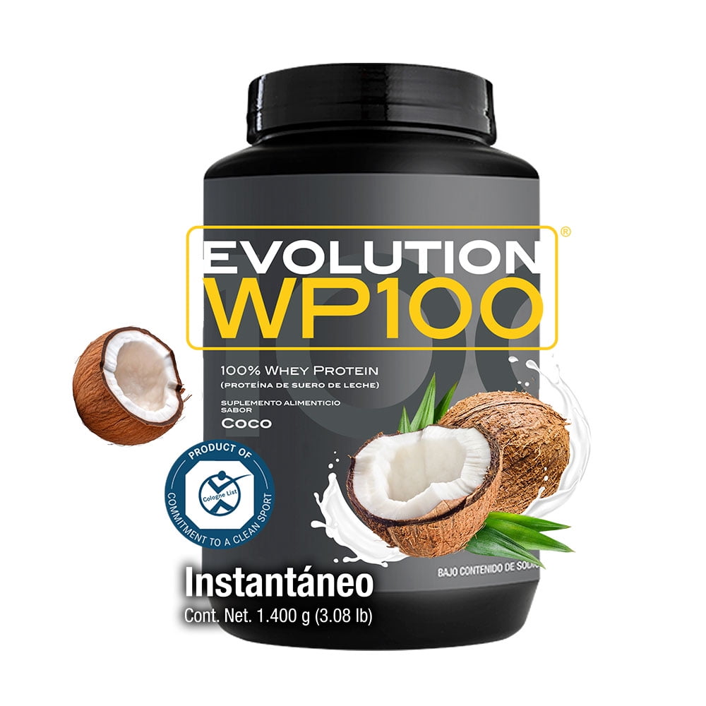 Proteína de suero de leche Evolution Nutraceutical WP100 sabor Coco ...