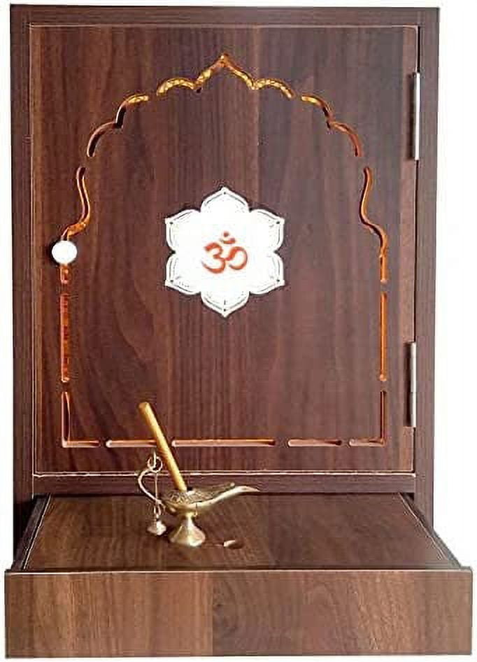 Wooden Temple With Doors And Cabinets / Puja Mandir / Mandir With LED ...