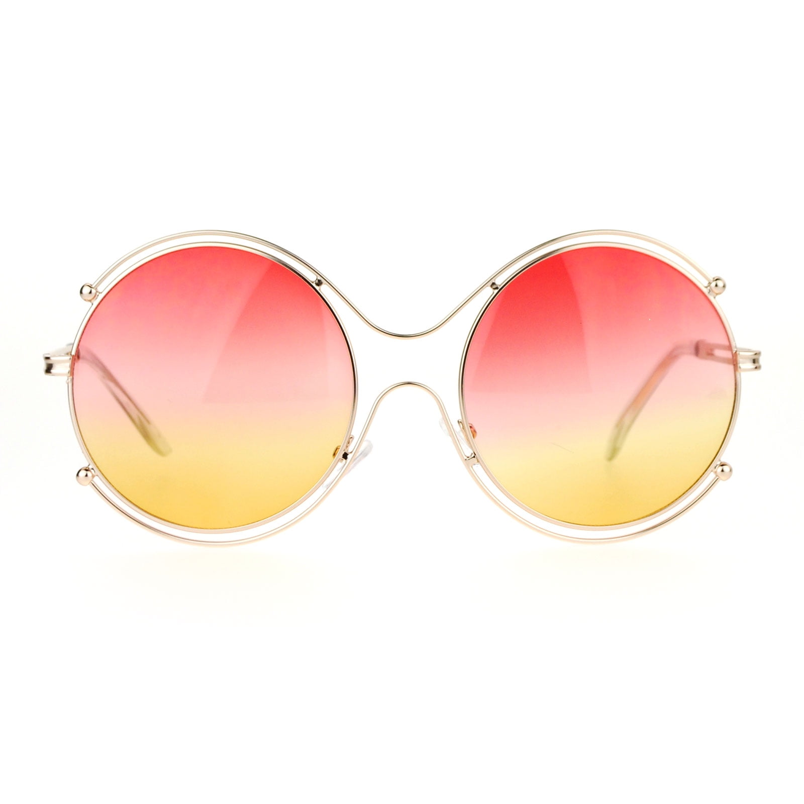 SA106 Futurism Round Circle Lens Oceanic Gradient Hippie Sunglasses Red ...