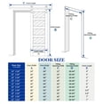 42"x84" Modern 5-Lite French Barn Door White PVC Wrapped , Heavy Duty ...