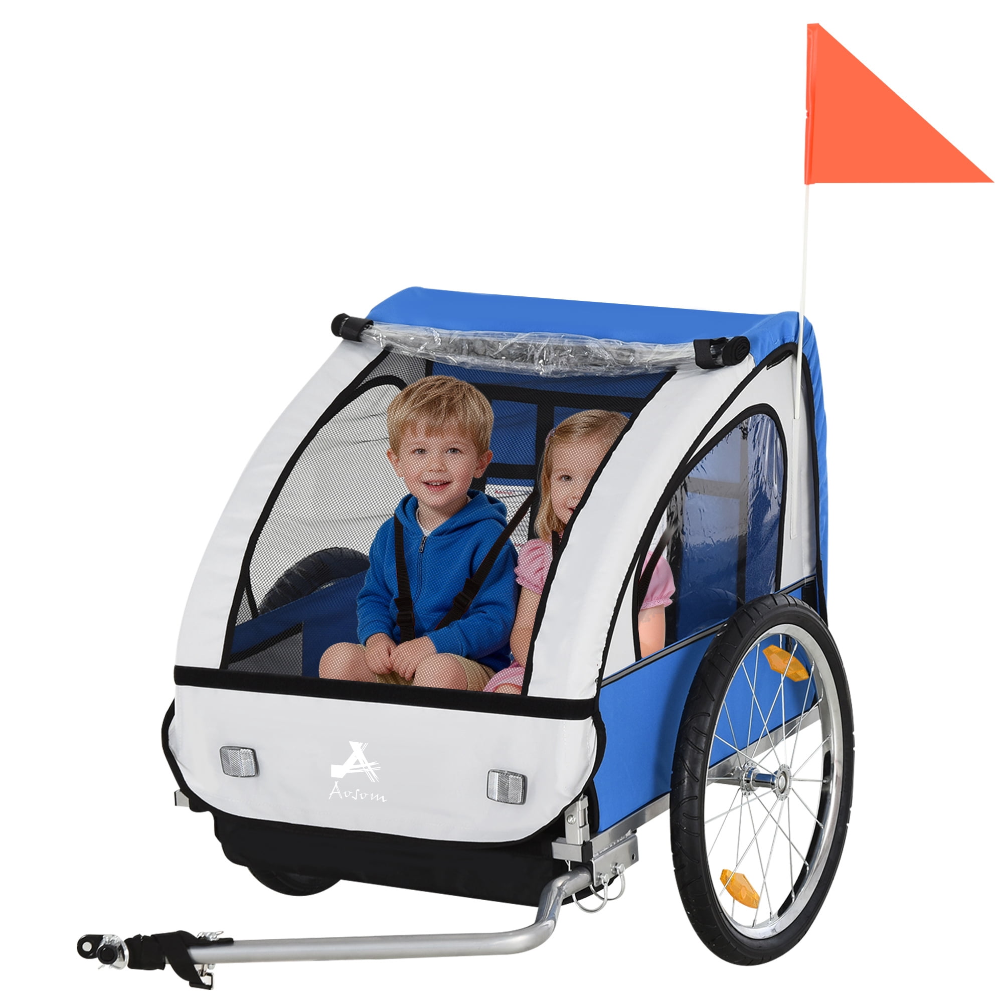 Click here for Aosom 2-Seat Kids Child Bicycle Trailer  Blue 51.2... prices
