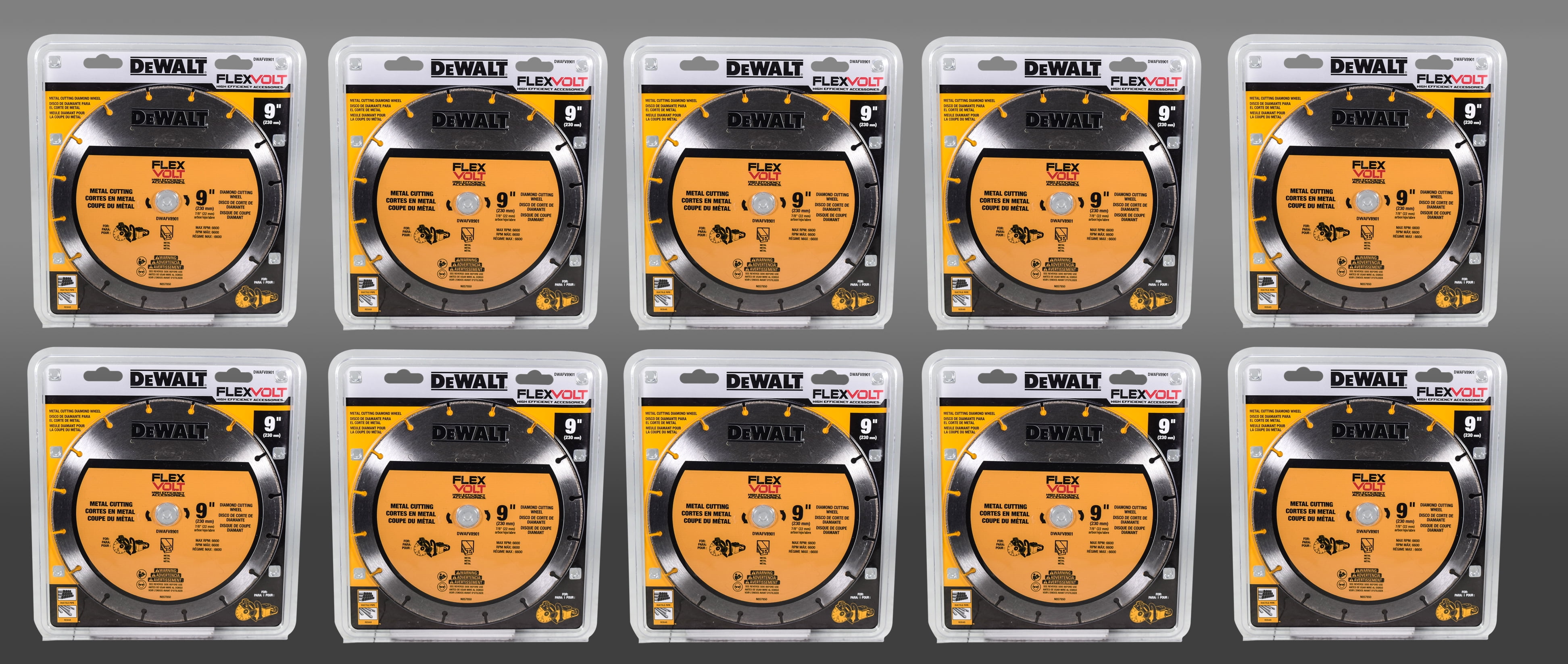 Dewalt DWAFV8901 Flexvolt 9" Metal Cutting Diamond Wheel 10 Pack ...