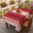 Abstract Red Gradient Stripe Table Cloth 60x84in, Waterproof Rectangle ...