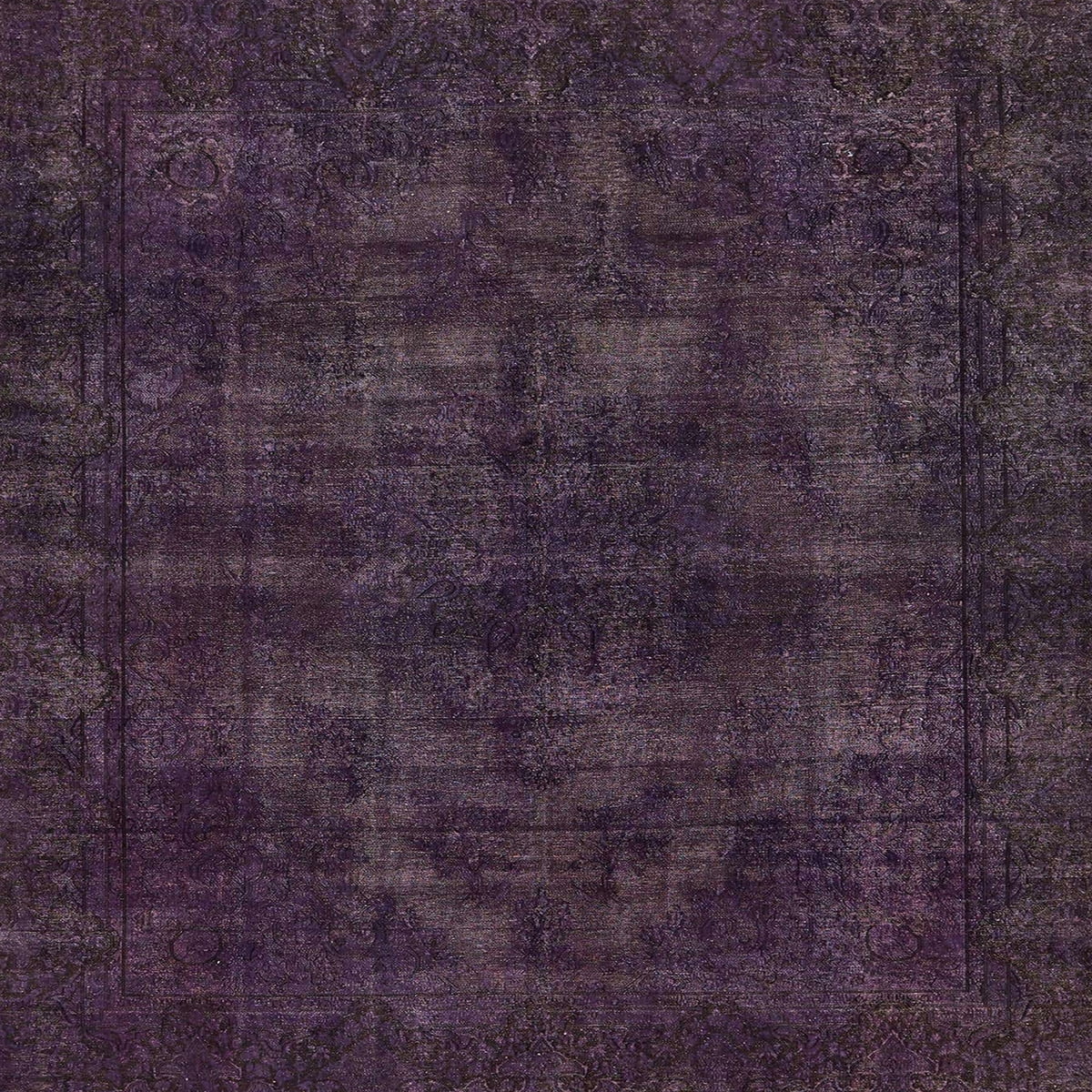 Ahgly Company Machine Washable Indoor Square Abstract Deep Purple Area ...