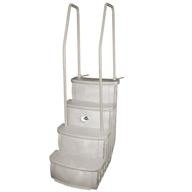 80" iStep Four Step Above Ground Swimming Pool Deck Ladder-Taupe ...