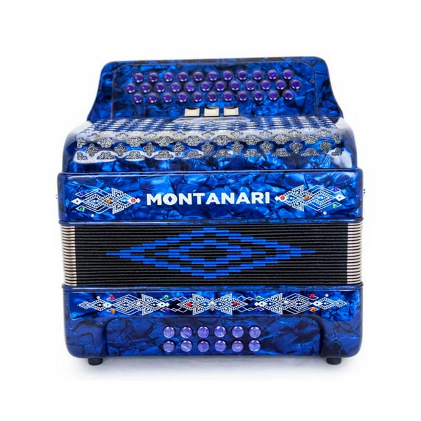 Acordeón de 34 Botones MONTANARI MONT 3SW CM-BL FBE Color Azul en Clave ...
