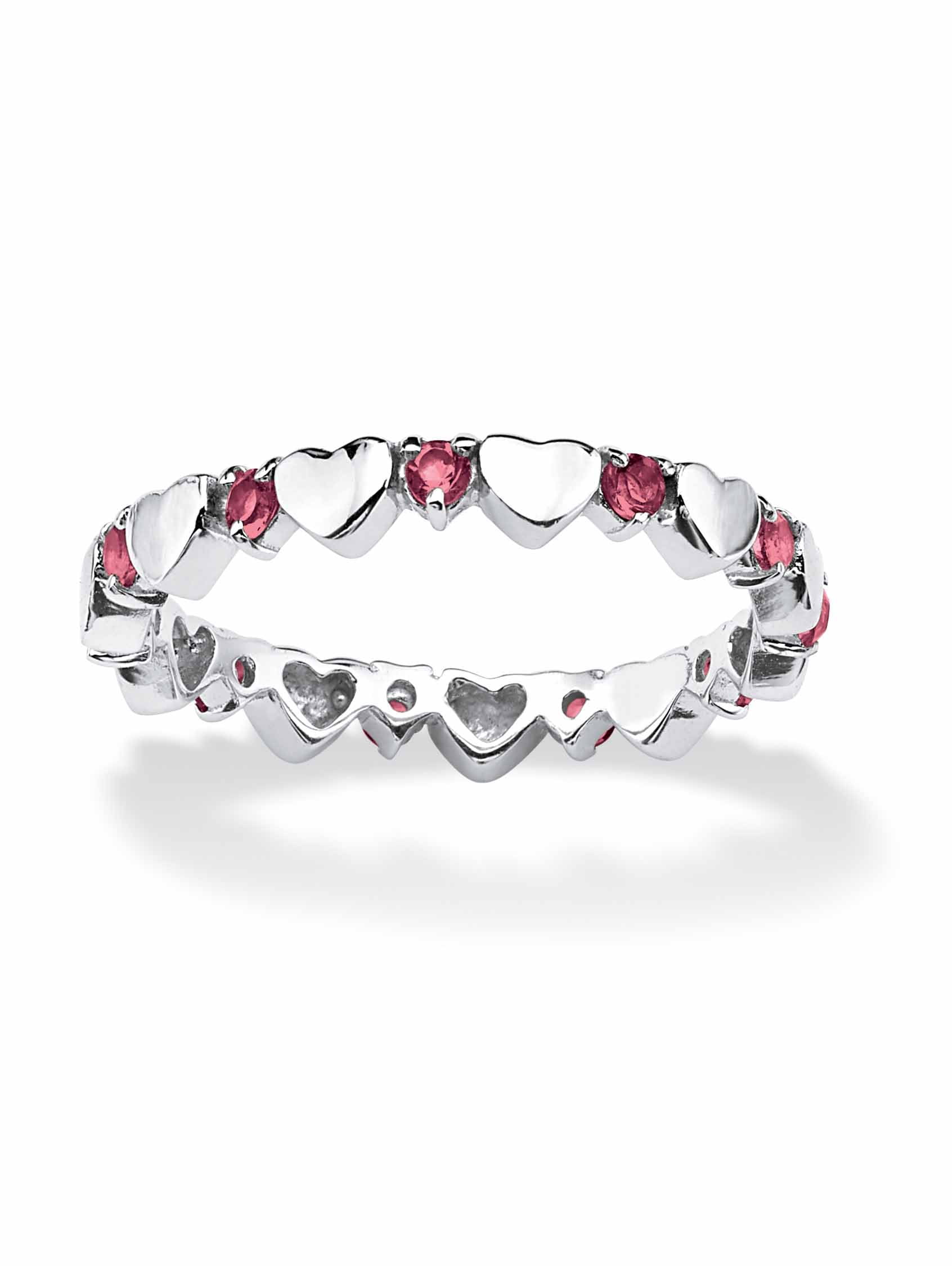 PalmBeach Jewelry Simulated Birthstone Interlocking Stackable Eternity ...