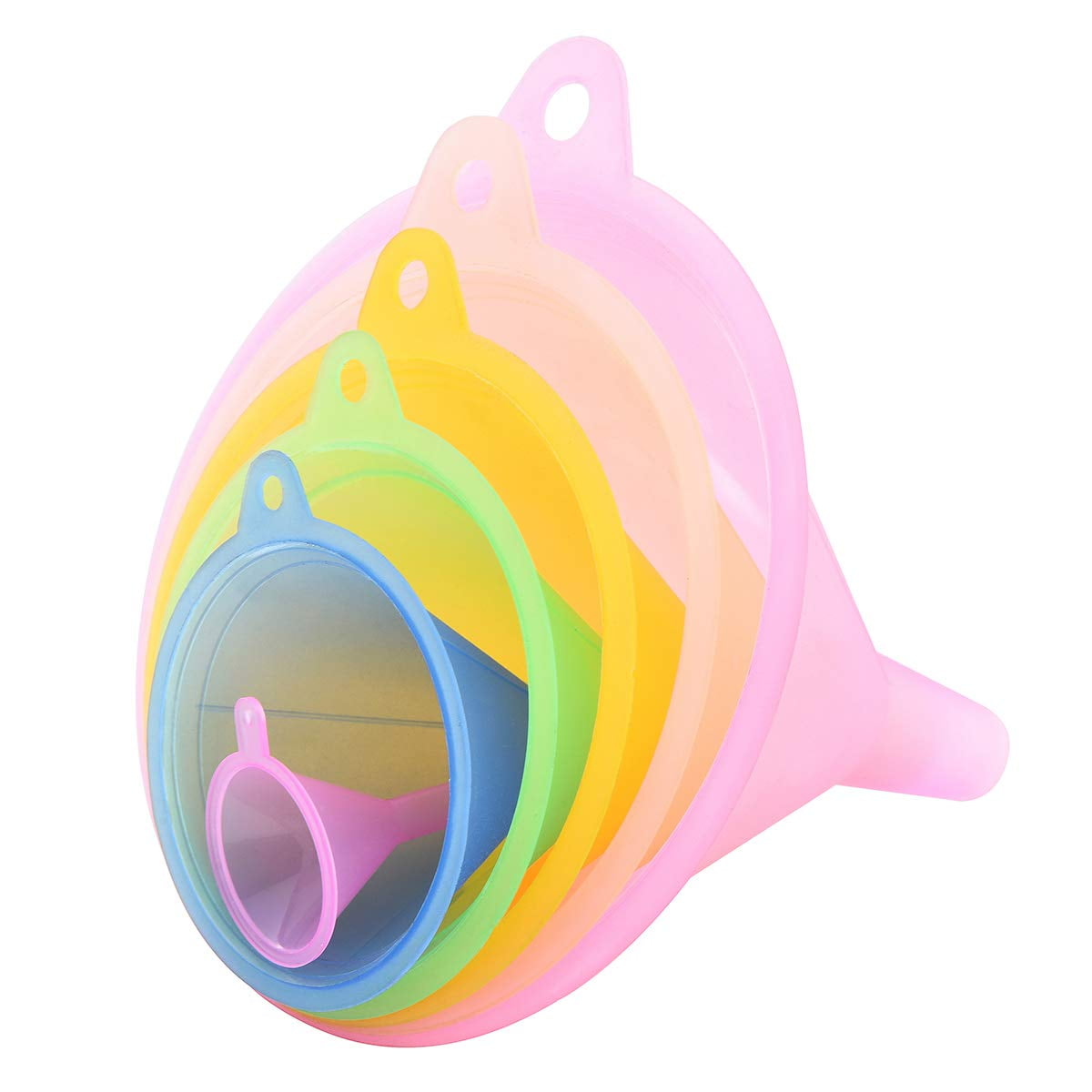 Juego de 6 embudos de plástico multiusos - Embudos para botellas de ...