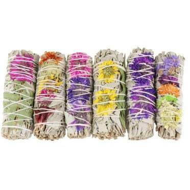 3 Pack Mixed White Sage and Blue Sage Smudge Sticks | Grown in California Smudge Bundles with ...