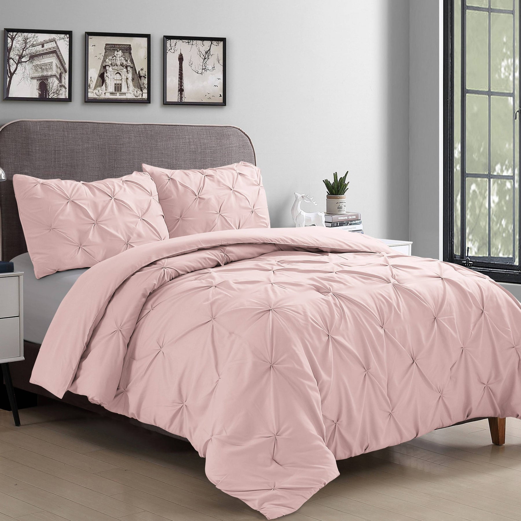 Swift Home Bedding Comforter Sets, Ultra Soft Cozy 3-Piece Pinch Pleat ...
