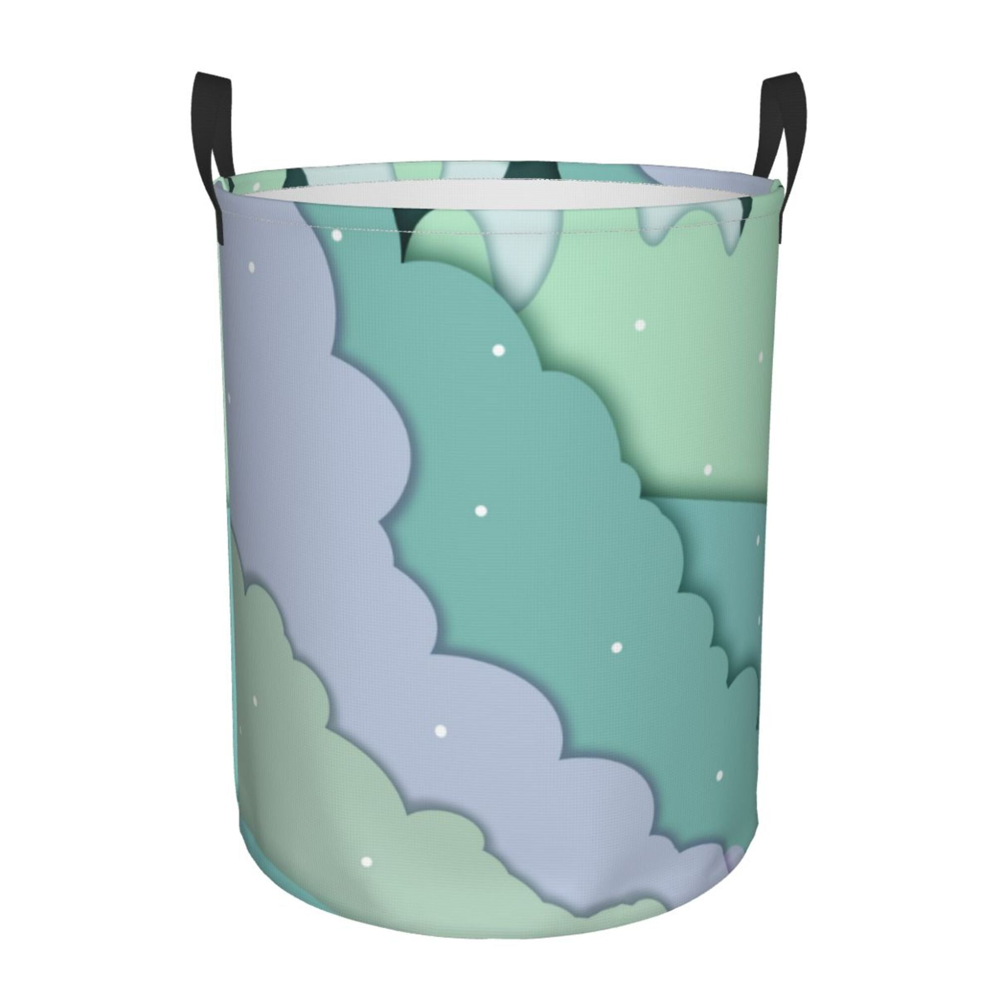 XMXY Round Laundry Basket Organizer, Winter Snow Mountains Waterproof ...