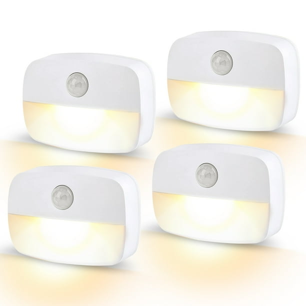 Foxanon 4 Pack Battery Operated LED Motion Sensor Night Lights ...