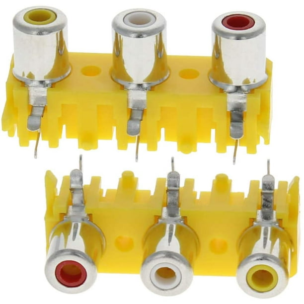 Fielect PCB Mount AV Concentric Socket RCA Female Outlet Video AV ...