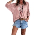 Bohemian Crochet Tops for Women V Neck, Hollow Out 3/4 Sleeve Crochet ...