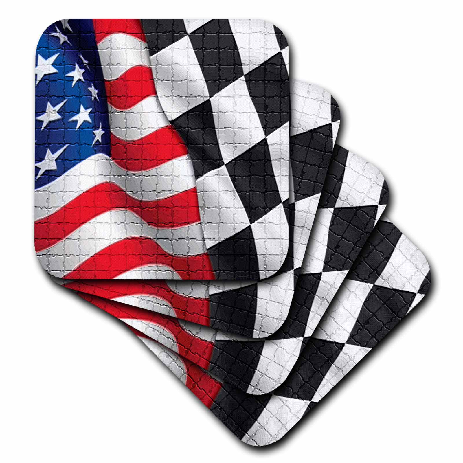 American Checker Flag set of 4 Coasters - Soft cst-20540-1 - Walmart.com