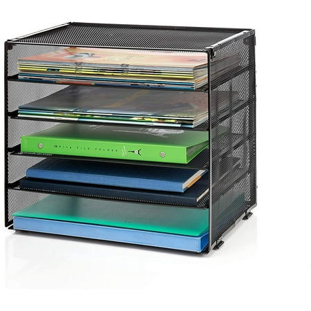 StorageMax Desk File Organizer, Desktop Wire Mesh Sorter with 5 ...
