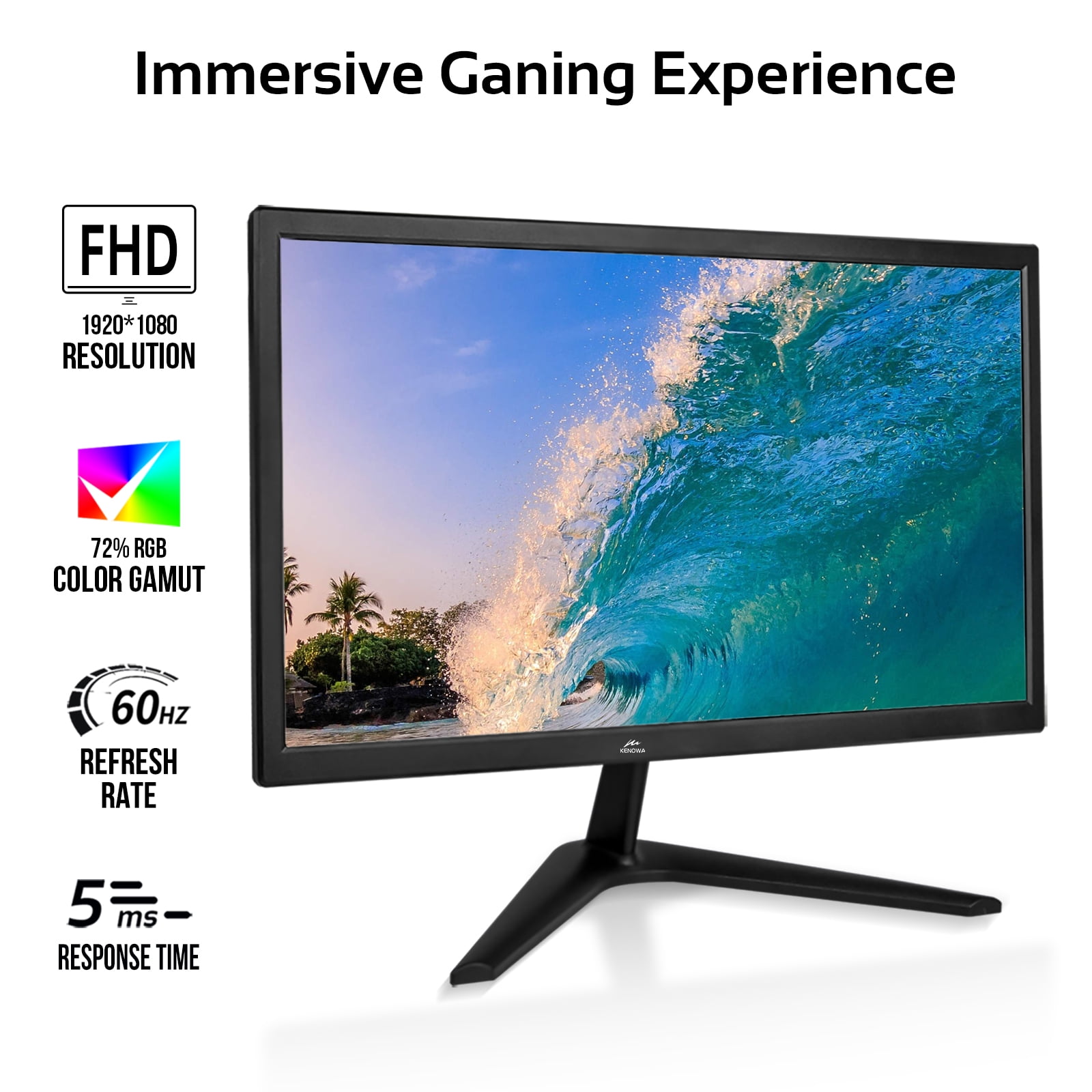 Buy KENOWA 21.5 inch Ultra Slim 60Hz 1080P LCD Computer Monitor, 300 CD ...