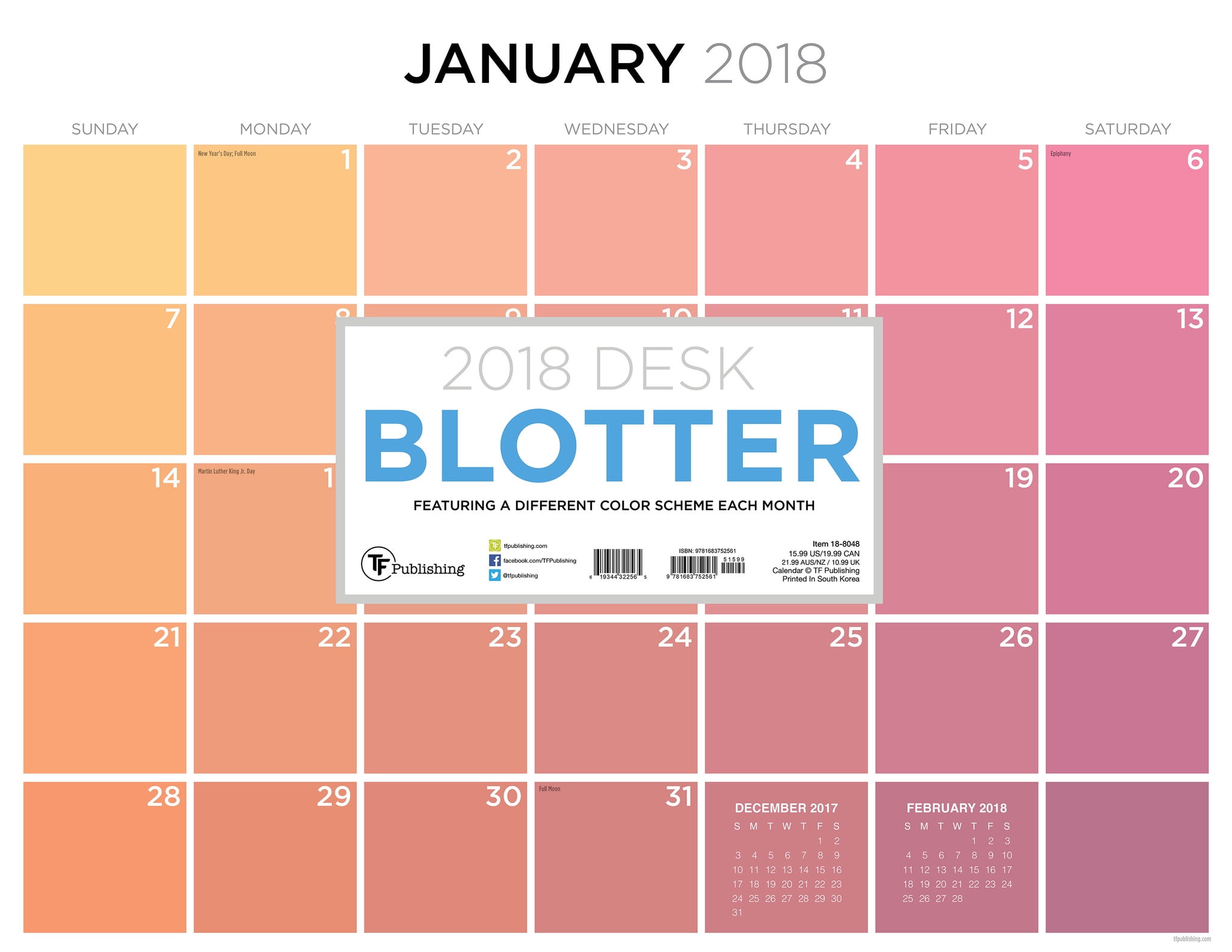 2018 For the Love of Color Desk Pad Calendar - Walmart.com - Walmart.com