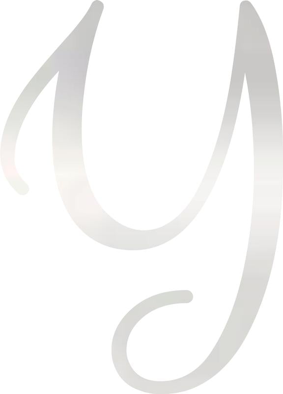 Decorative Acrylic Letter, Custom Blank Y Script, 10'' Tall Clear ...