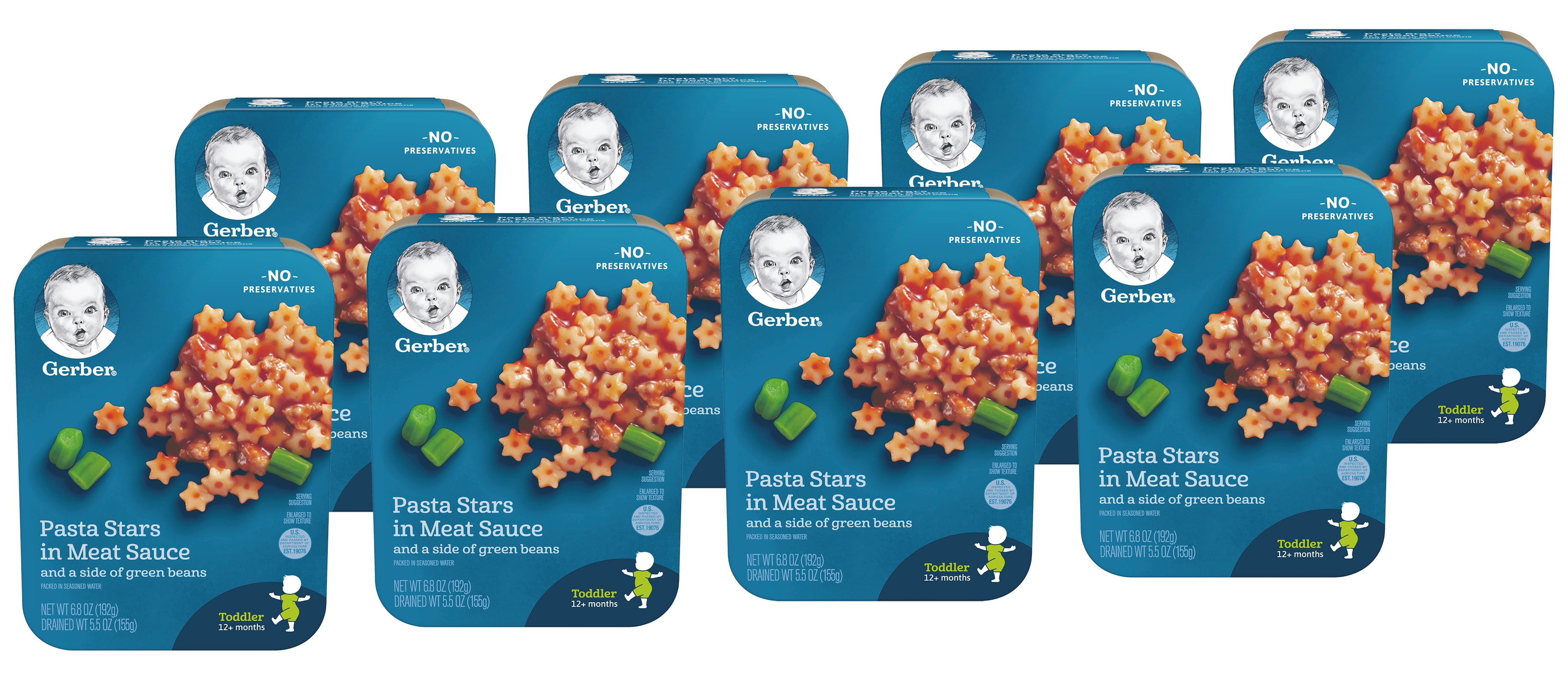 Gerber Lil' Entrees Toddler Food, Pasta Stars in Meat Sauce with Green ...