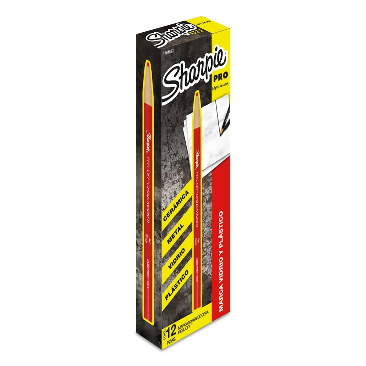 Marcador Sharpie Pro Marca vidrio y Plastico caja con 12 pza color rojo ...
