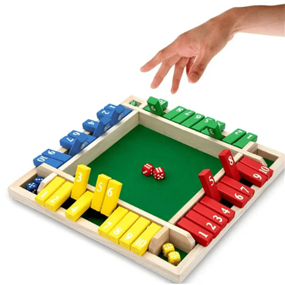 ZOUYUE Wooden Shut The Box Dice Game for 2-4 Players, Classics Tabletop ...