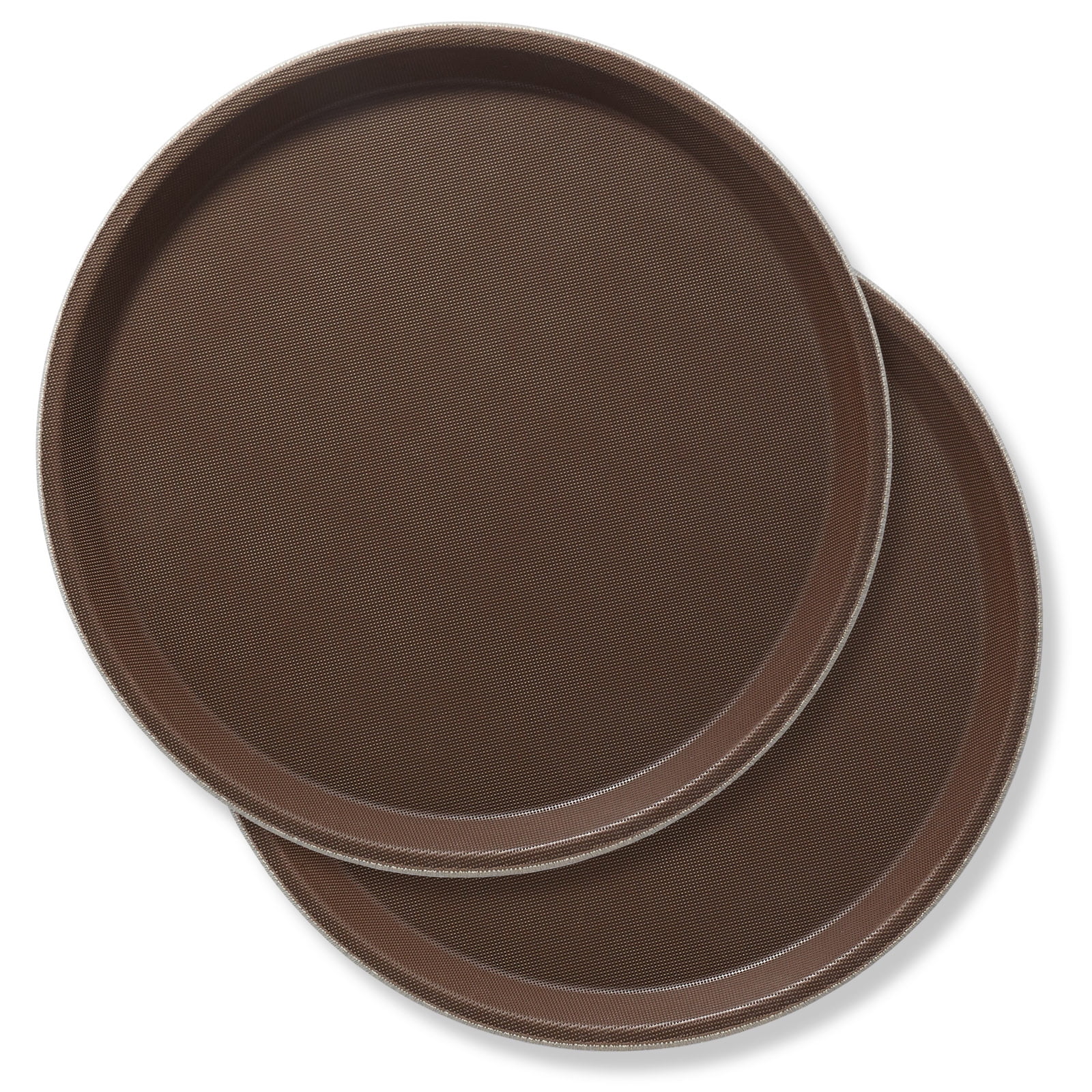 Jubilee 11" Round Restaurant Serving Trays (Set of 2), Brown - NSF Food ...