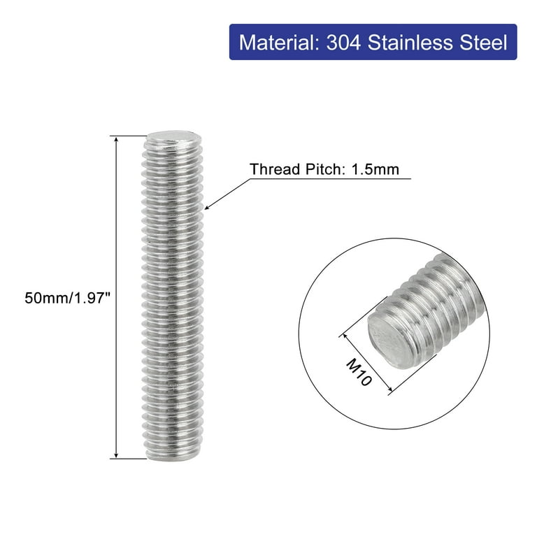 Uxcell UxcellM4 X 70mm 304 Stainless Steel Fully Threaded Rod Bar