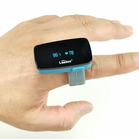 LOOKEE® RingPro Sleep Monitor with Vibration Alarm on Finger for Low O2 ...
