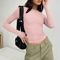 Qcmgmg Womens 3 Piece Long Sleeve Shirts Fall Basic Crop Tops Going Out