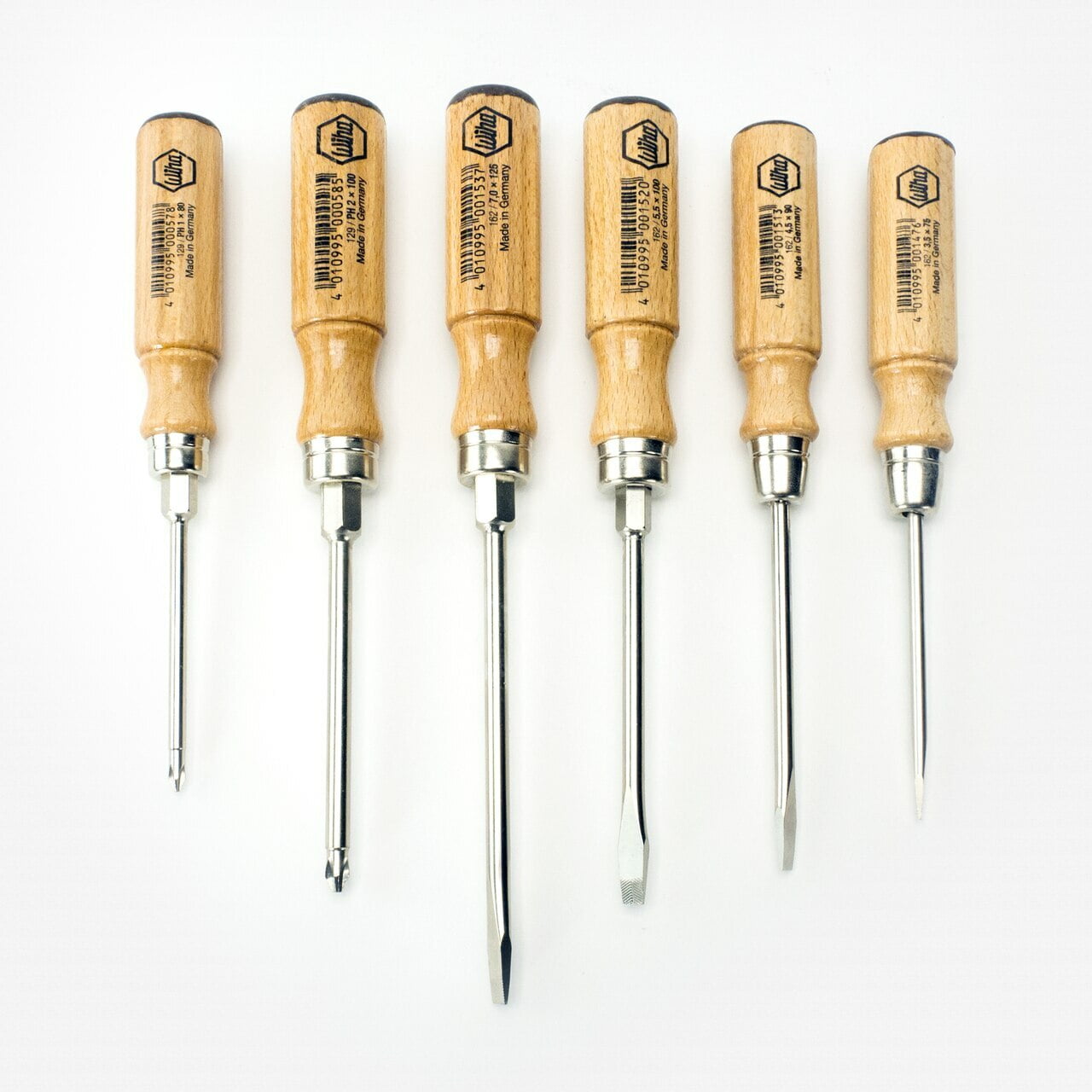 Wiha 107149 Classic Wood Handle Slotted & Phillips Screwdriver Set, 6 ...