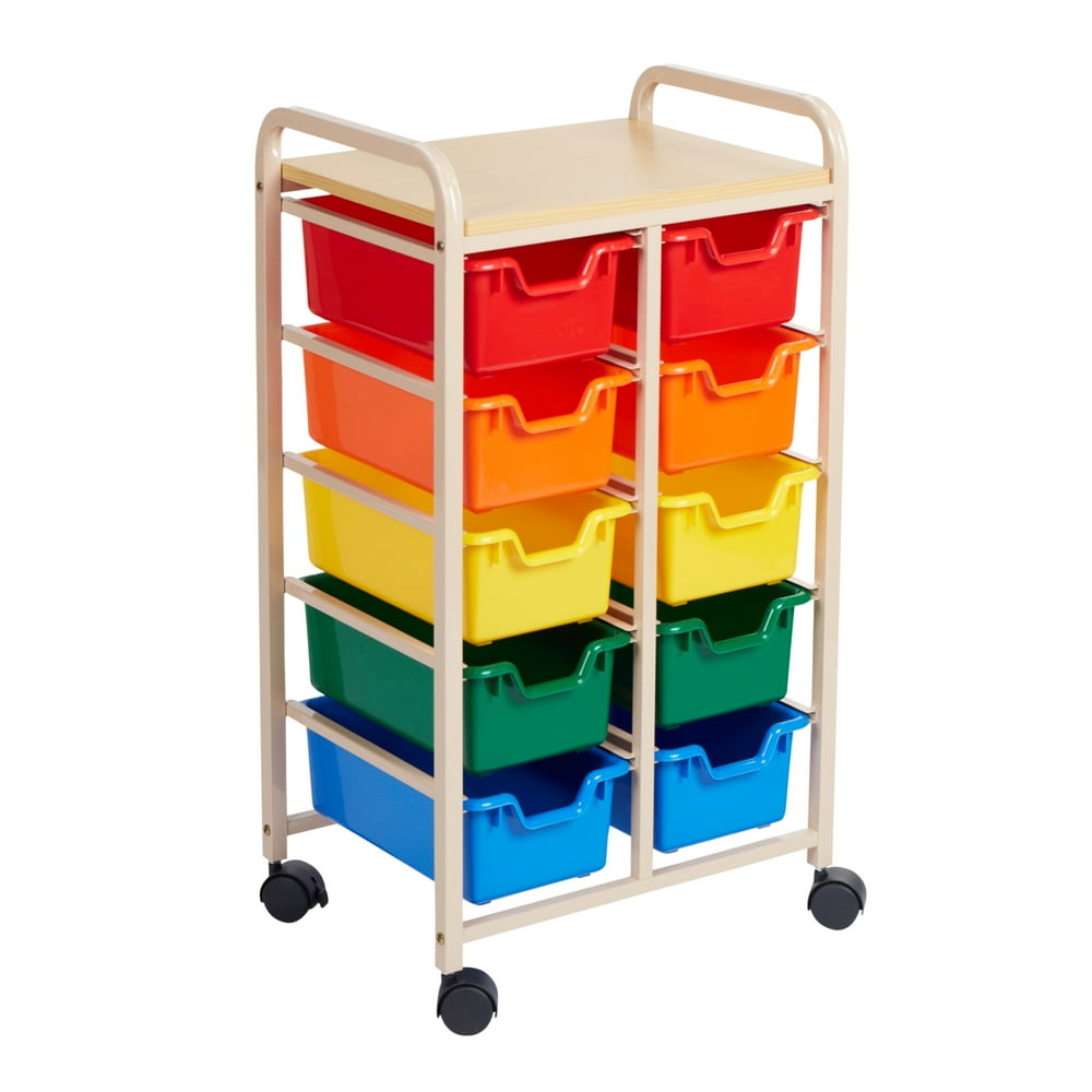 10-Bin Mobile Organizer Sand - Assorted Bins - Walmart.com - Walmart.com