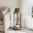 23" Tall 2 Tier Metal Plant Stand, Spindle Pole Corner Holder Indoor ...