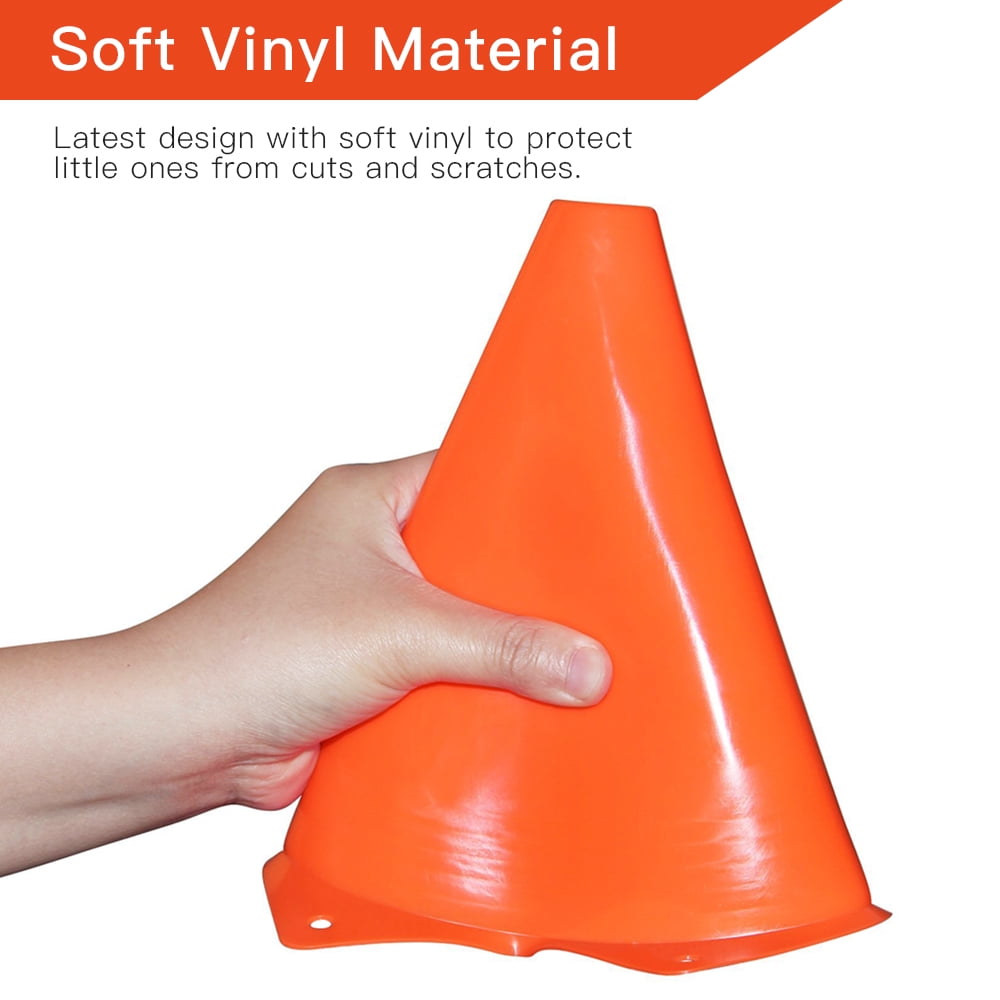 Soccer Cones 7 Inch Plastic Traffic Cones Sport Training Agility Marker ...
