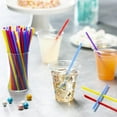 Comfy Package 250-Pack Assorted Plastic Straws, Long Drinking ...
