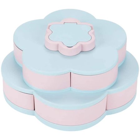 Petal Rotating Candy Box Flower Snack Box Rotating Fruit Tray ...