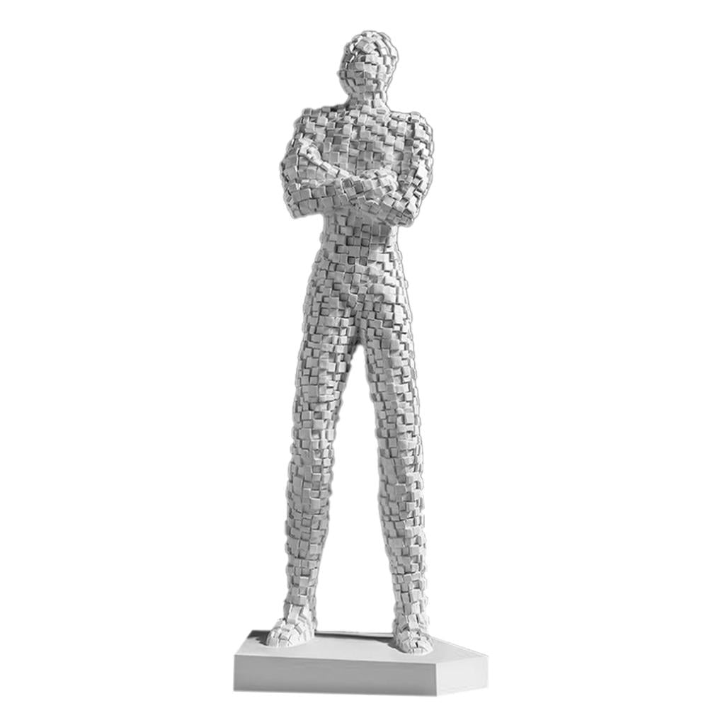 Modern Pixelated Thinker Statues Sculpture Resin Artistic Figure ...