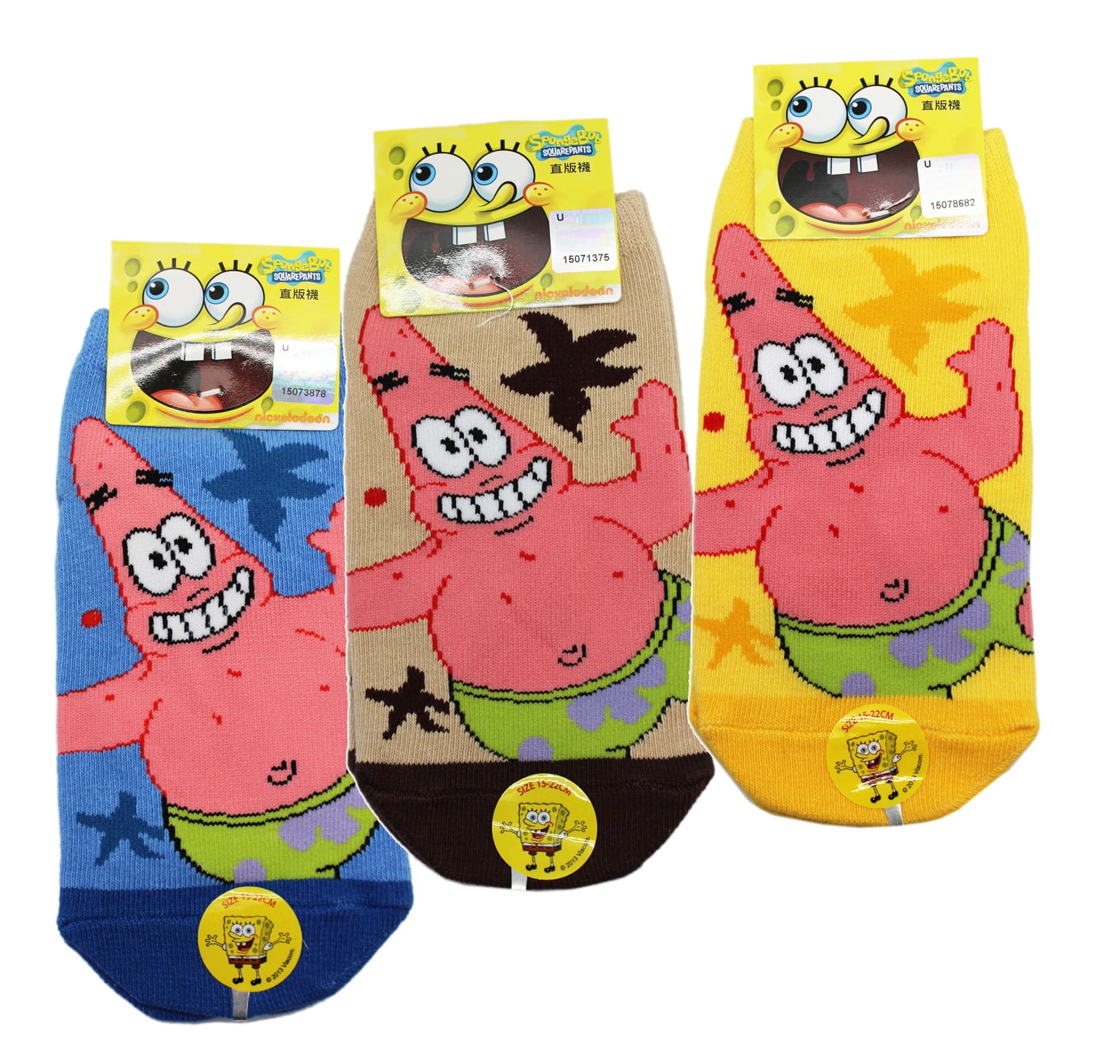 Spongebob Squarepants Patrick Star Assorted Color Kids Socks (3 Pairs ...