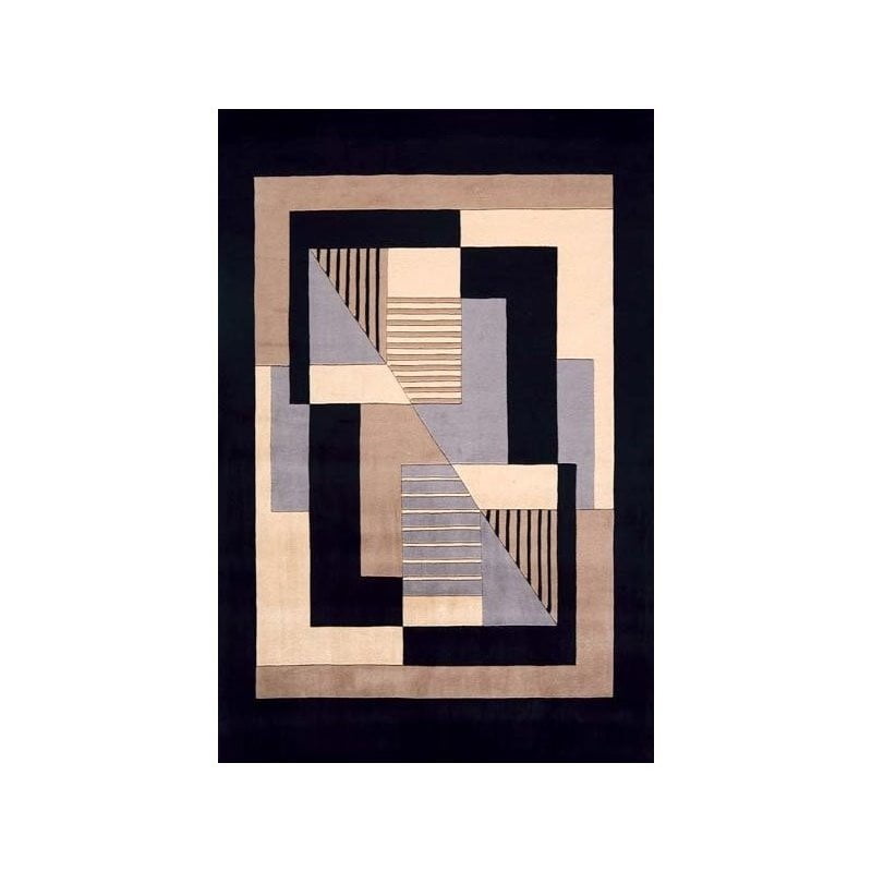 Momeni Geometric Modern Area Rugs, Black/Brown/Blue,66" x 42" - Walmart.com