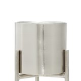 DecMode 18", 14", 12"H Indoor Outdoor Silver Metal Planter with ...