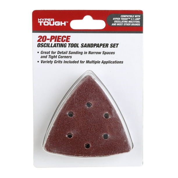 Hyper Tough 20 Piece Oscillating Head Size Sandpaper Kit JB98009J - 3. ...
