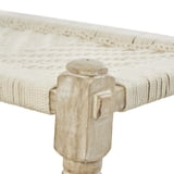 DecMode Cotton Handmade Woven Chevron Patterned Bench with Light Brown ...