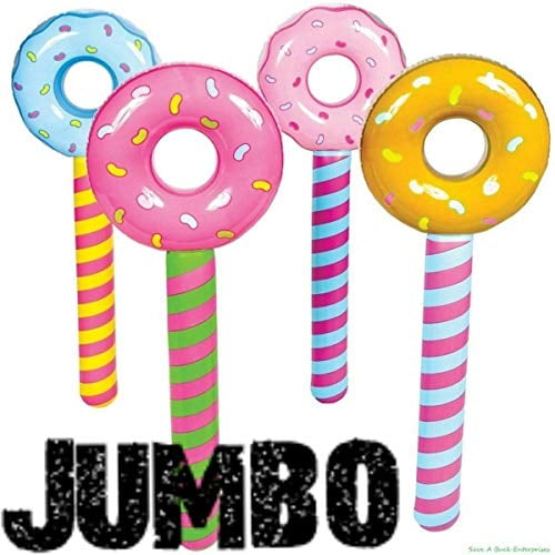 (4) Jumbo ~ Inflatable Donut Lollipop Wonka Candyland Pool Float Party ...