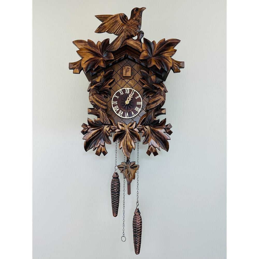 River City Clocks Cuckoo Clock with Seven Hand-carved Maple Leaves and ...