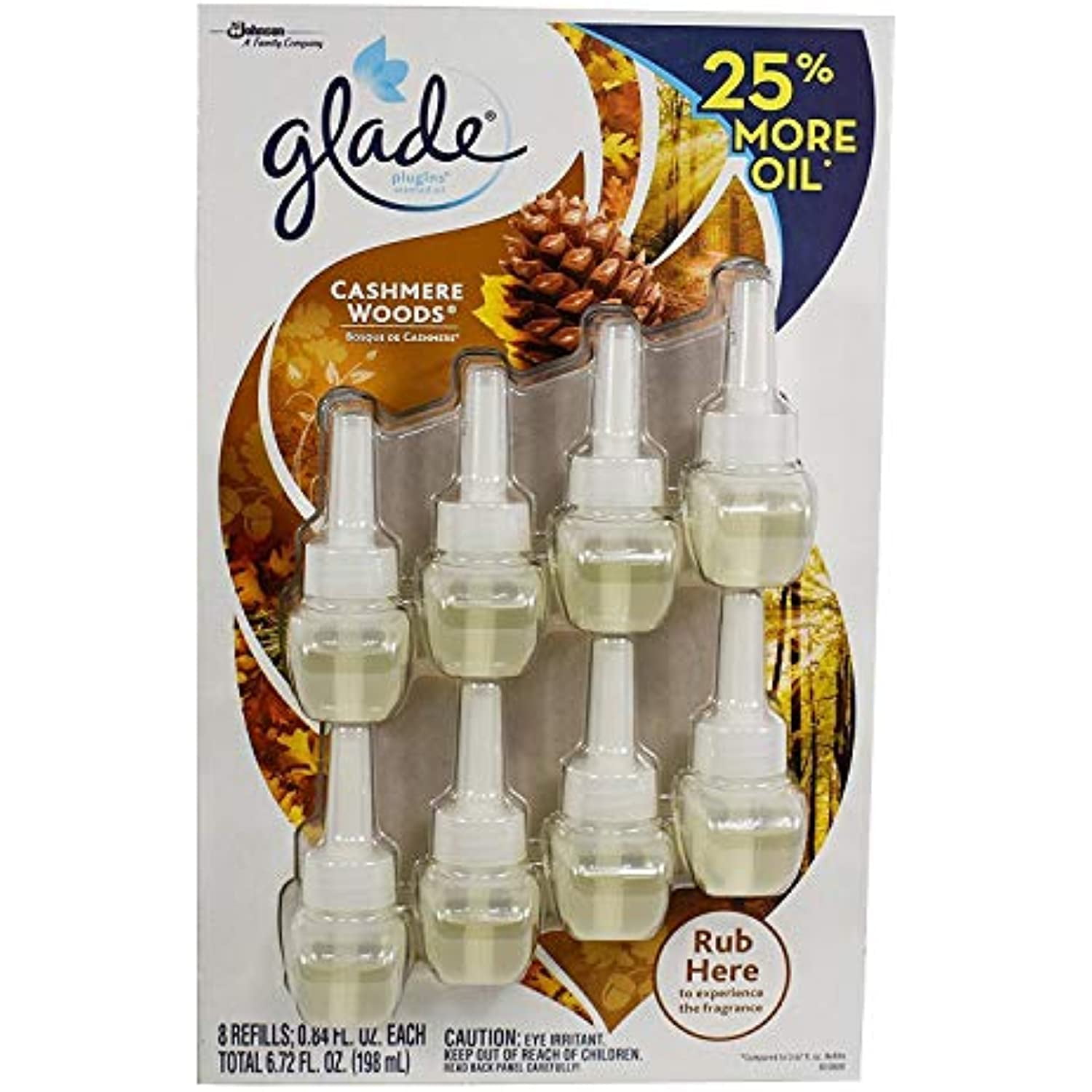 Glade Plugins Cashmere Woods 8 Refills 25% More, 5.36 Flounce - Walmart.com