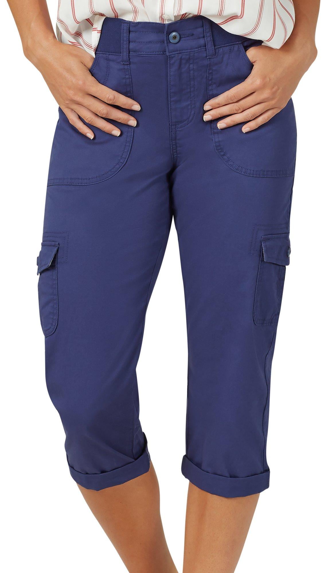 Lee Womens Solid 6 Pockets Cargo Capris 12 Ink blue - Walmart.com
