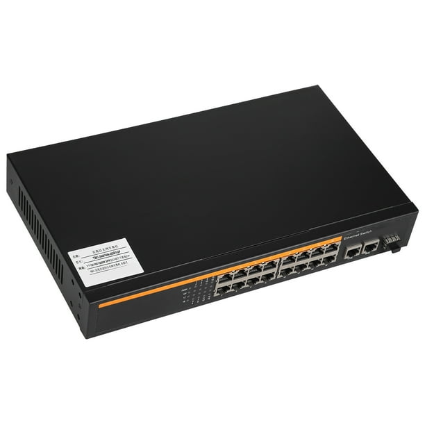 16 Port Switch, 10/100M Adaptive RJ45 Port Detection Static Link ...
