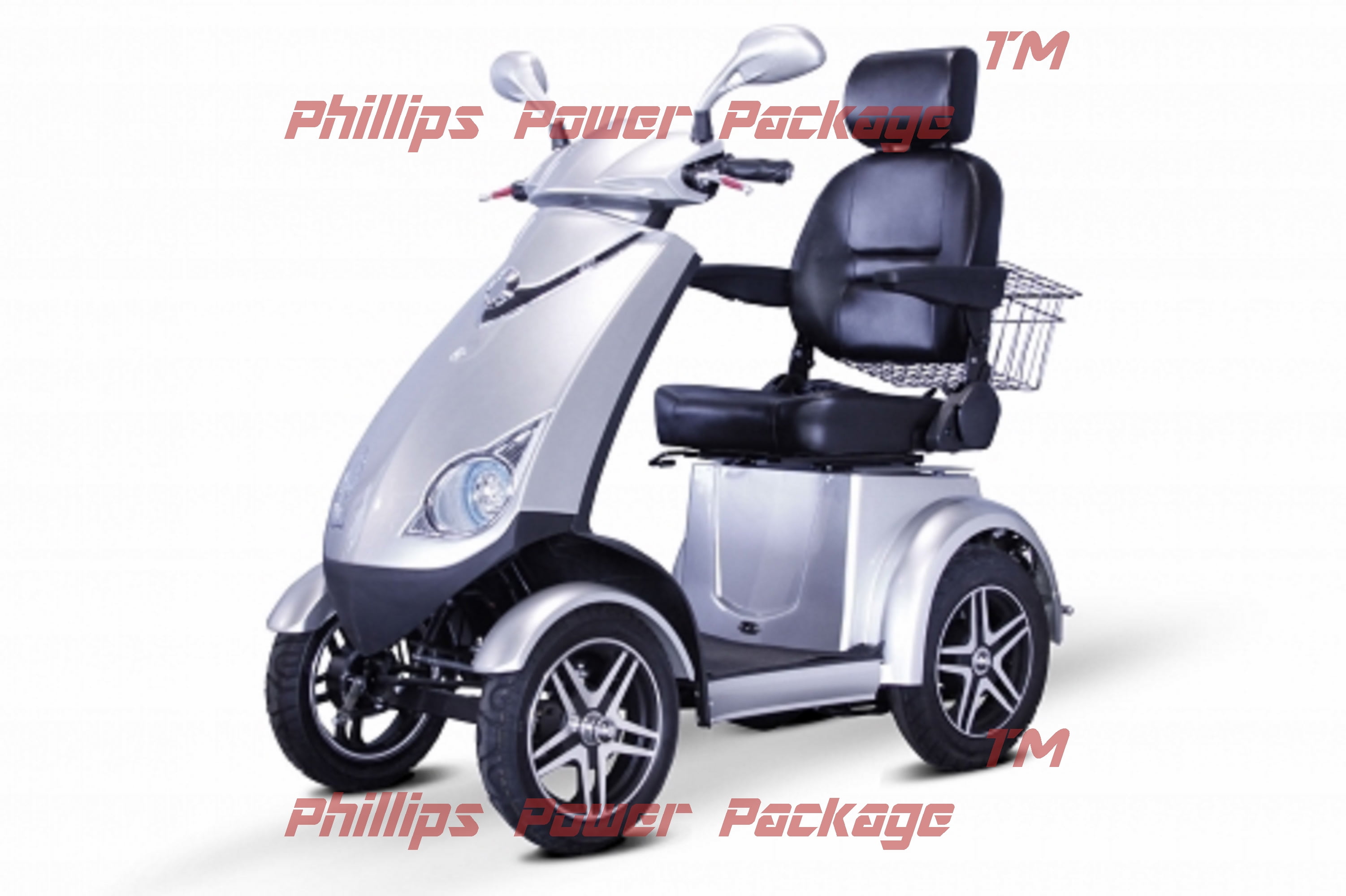E-Wheels - EW-72 Heavy Duty Scooter - 4-Wheel - 18.5"W x 17"D - Silver ...