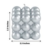 Efavormart 2 Pack | Shiny Metallic Silver 2" Bubble Cube Paraffin Wax ...